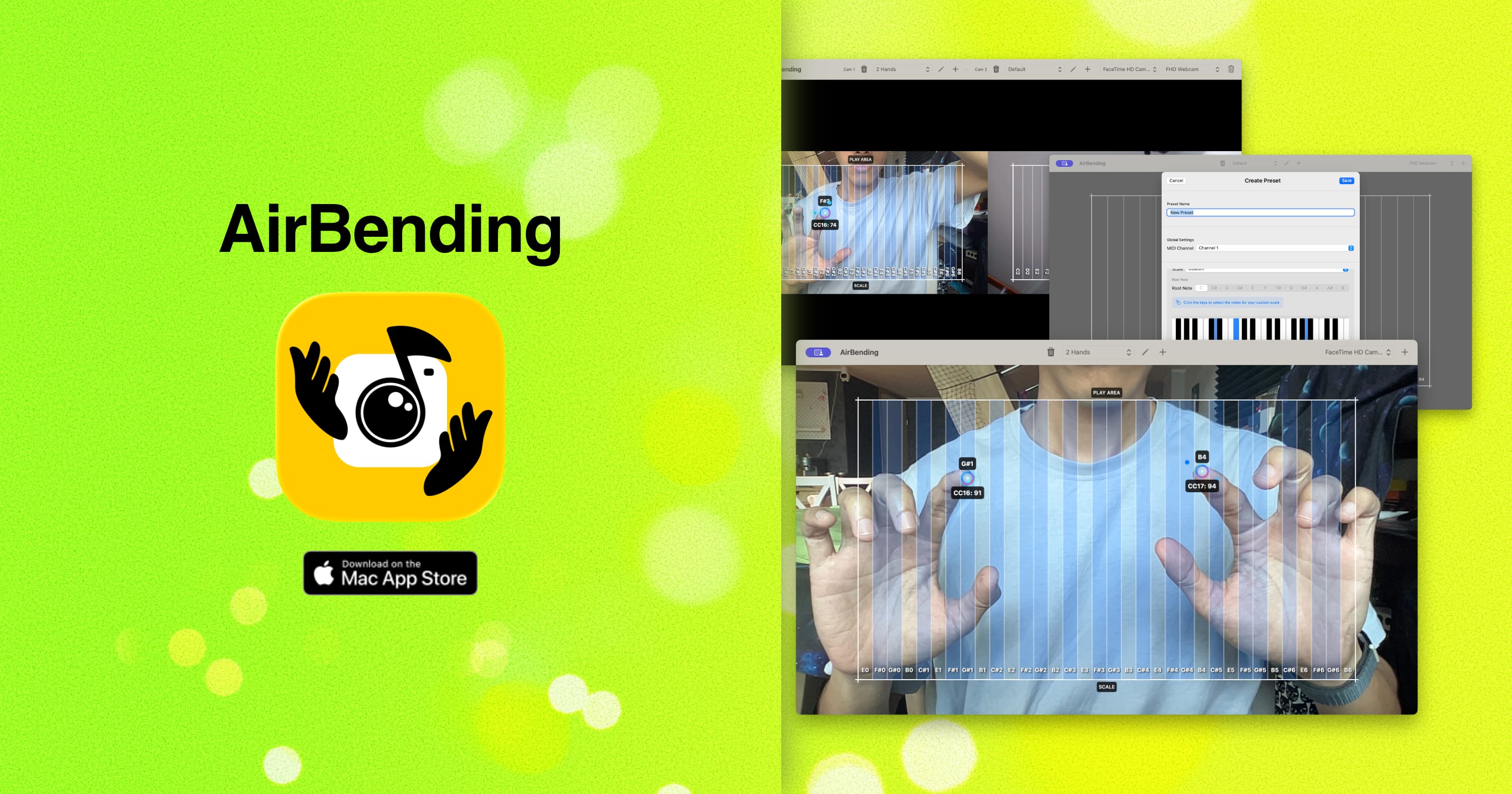 AirBending - Touchless MIDI Controller for macOS and iOS | Nanas Sound